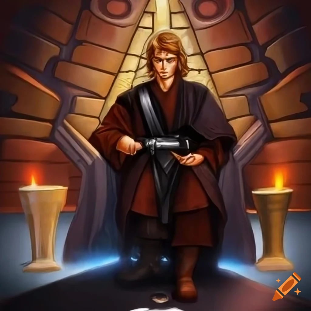Anakin skywalker depicted as the king of cups in a star wars tarot ...