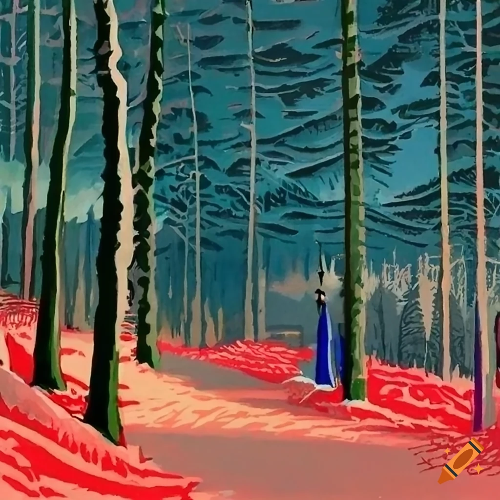 Christmas forest scene blending native salish and russian fairytale ...