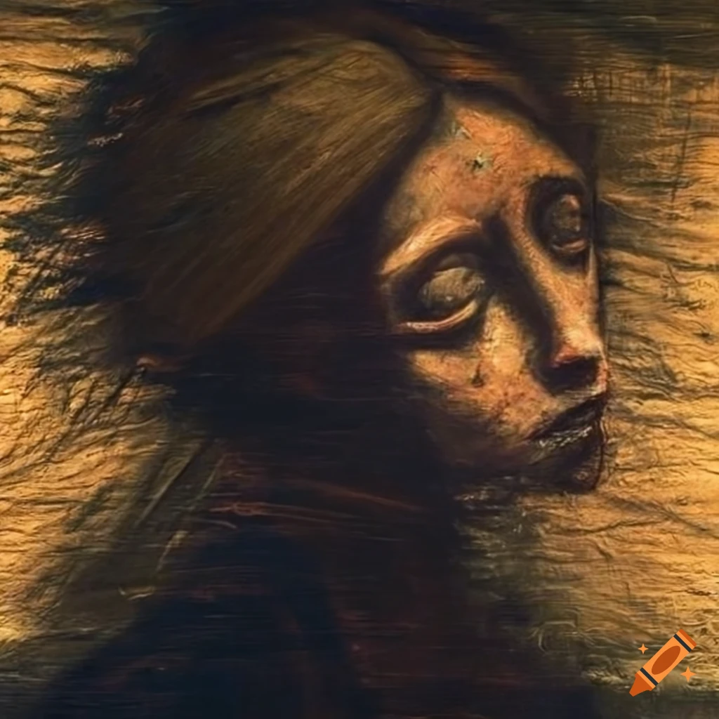 Authentic abstract expressionistic oil painting of loss and sorrow on a ...