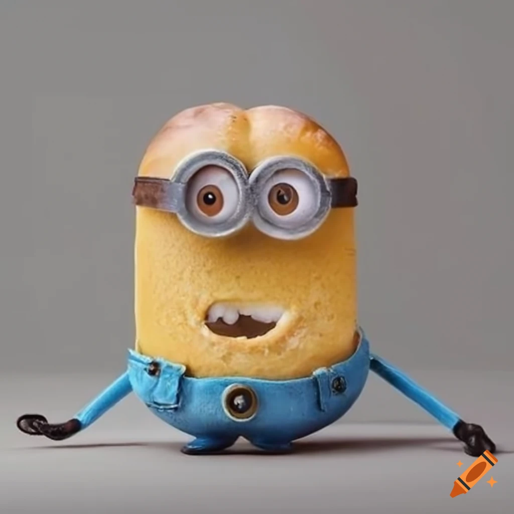 Bread Minion sculpture made of bread on Craiyon