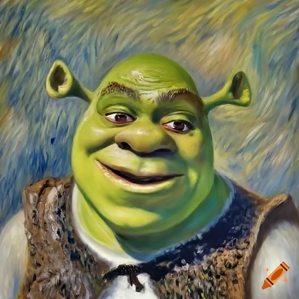 Shrek in a mud bath inspired by Renoir, impressionism style on Craiyon