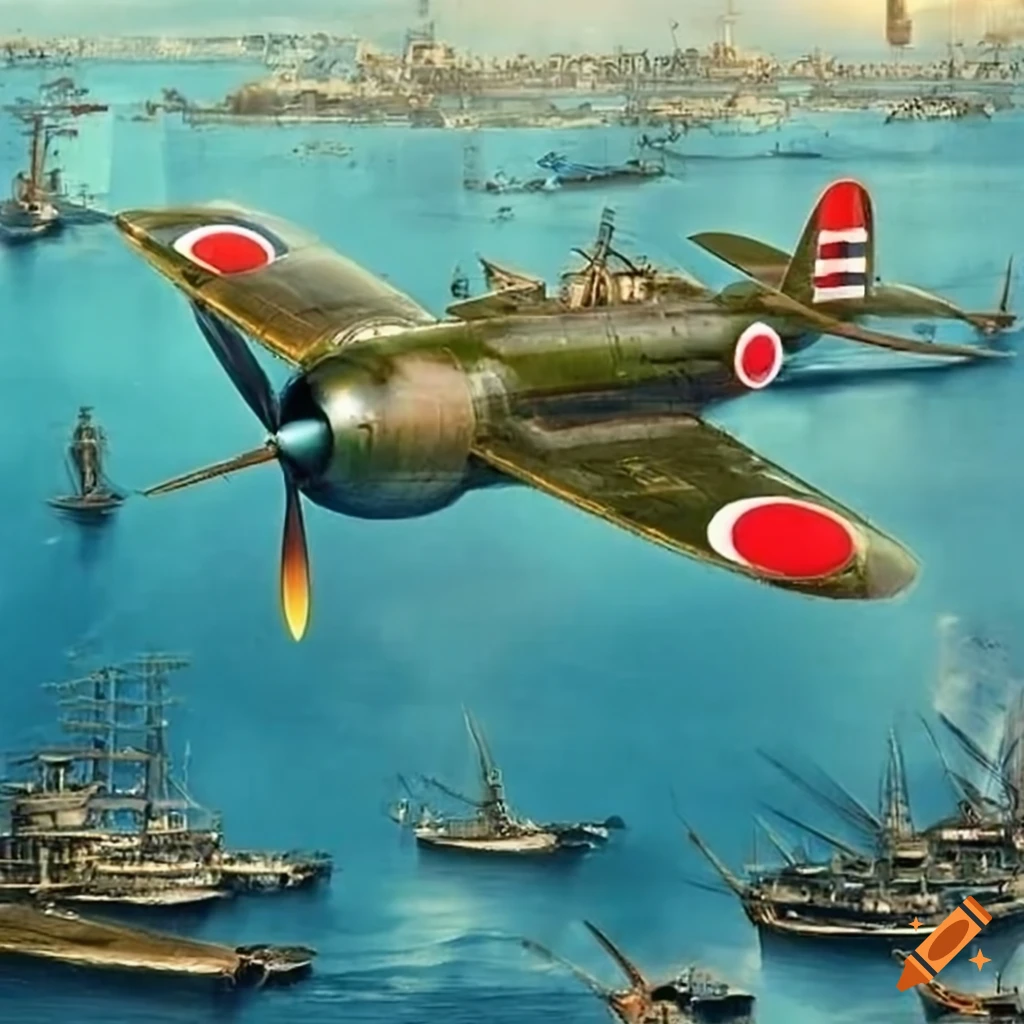Japanese aircraft over Pearl Harbor in 1941 on Craiyon