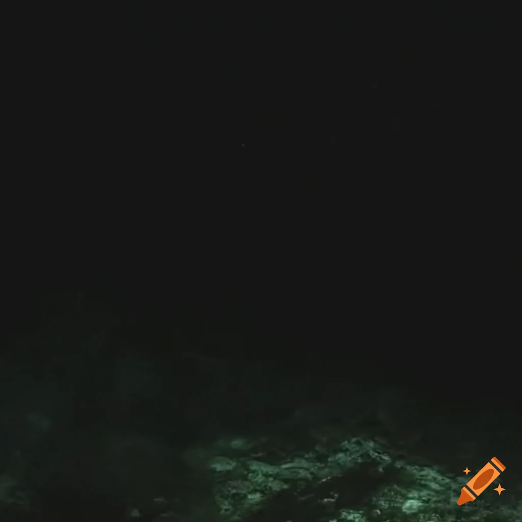 Hadalpelagic zone with particles scattering light in the dark ocean on Craiyon