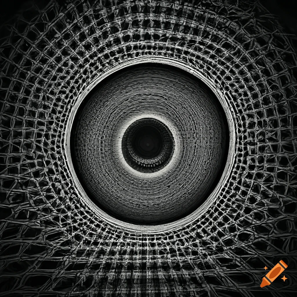 Penrose triangles optical illusion in surreal white architecture with ...