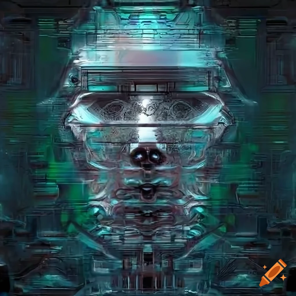 Futuristic transparent face with solid spirit inside, abstract ...