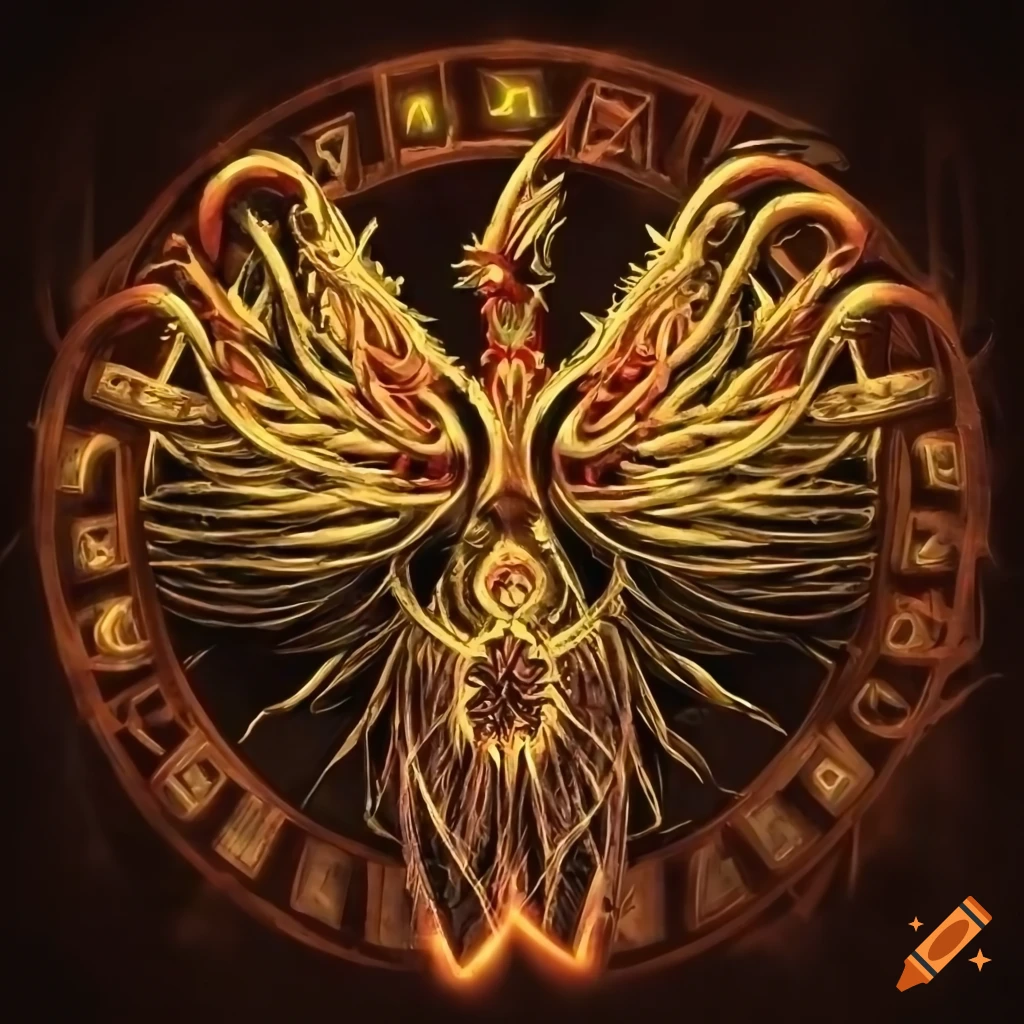 Phoenix Viking symbol in a steampunk ancient Odin Valhalla context on ...