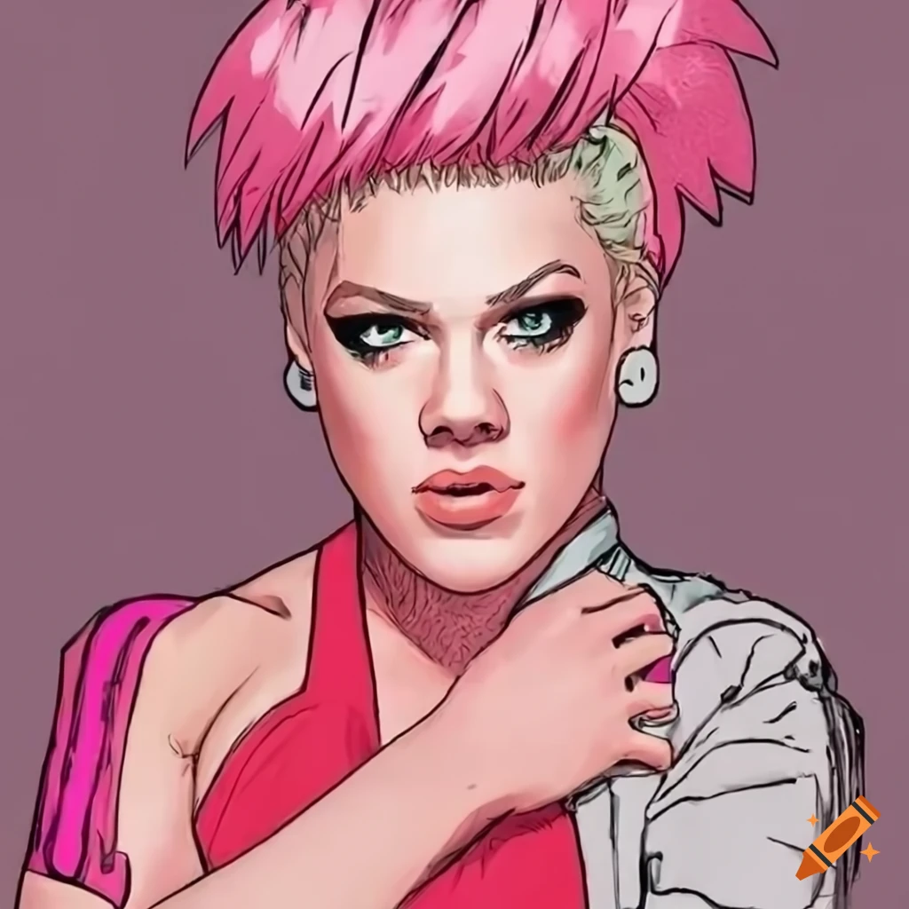 Portrait Of Pink In Japanese Anime Manga Comic Book Style On Craiyon
