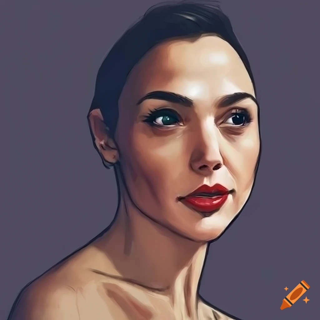 Gal Gadot illustration by Moebius on Craiyon