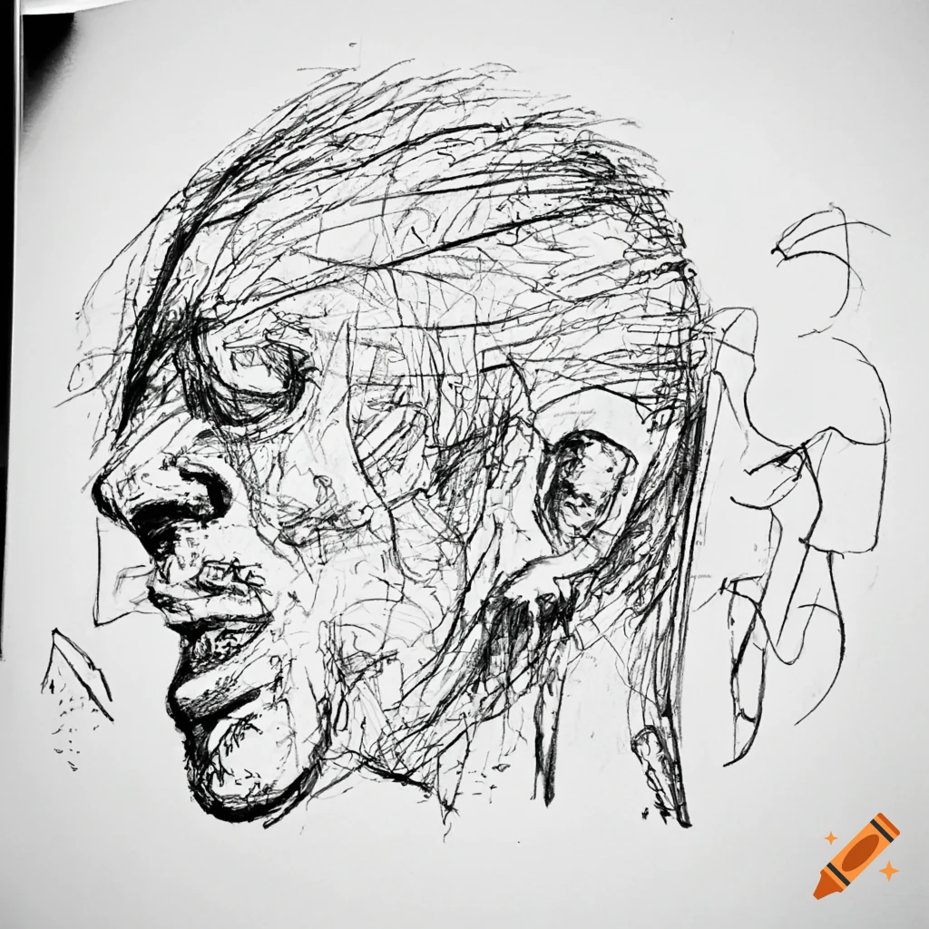 Pencil drawing depicting human emotion on Craiyon