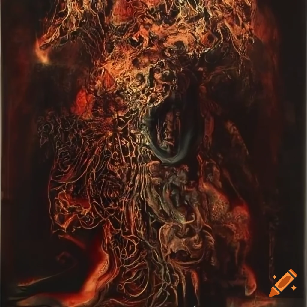 Baroque baron inside a pandemonium landscape inspired by John Martin ...