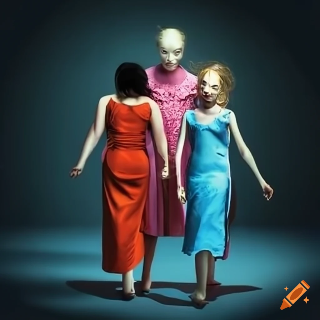 Three people on Craiyon