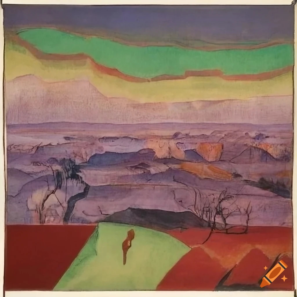 Landscape in Phoenix, Arizona with sharp thin lines and vivid colors on ...