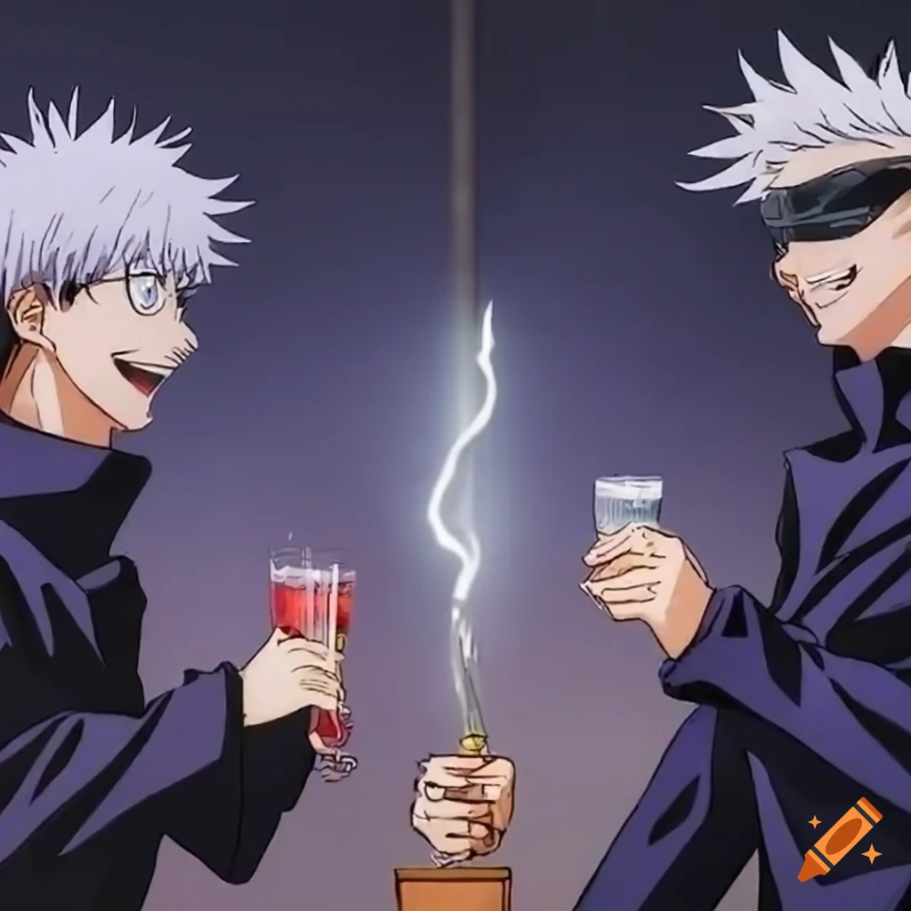 Gojo satoru and jesus celebrating together on Craiyon