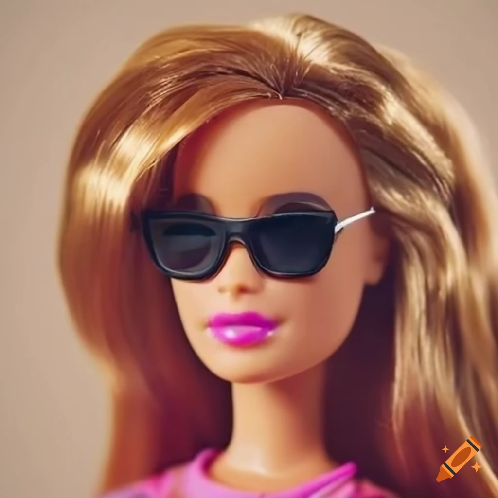 Barbie Doll with dark sunglasses holding a stick on Craiyon