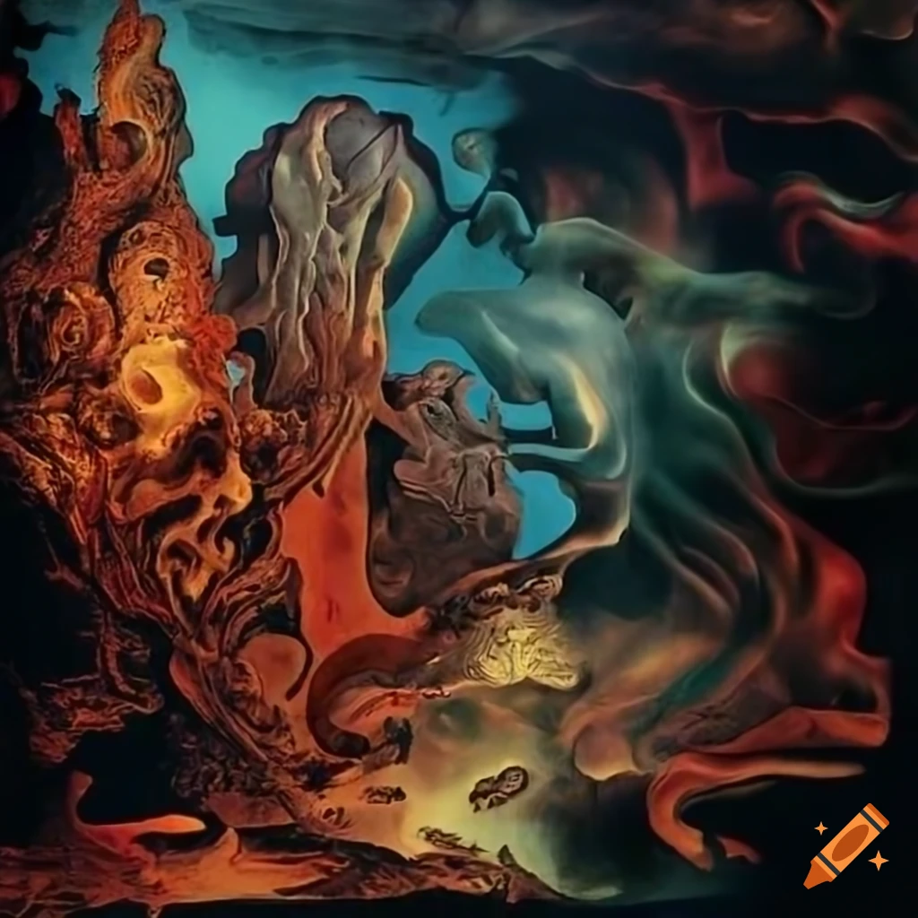 Baroque baron amidst pandemonium with a hellish landscape influenced by ...