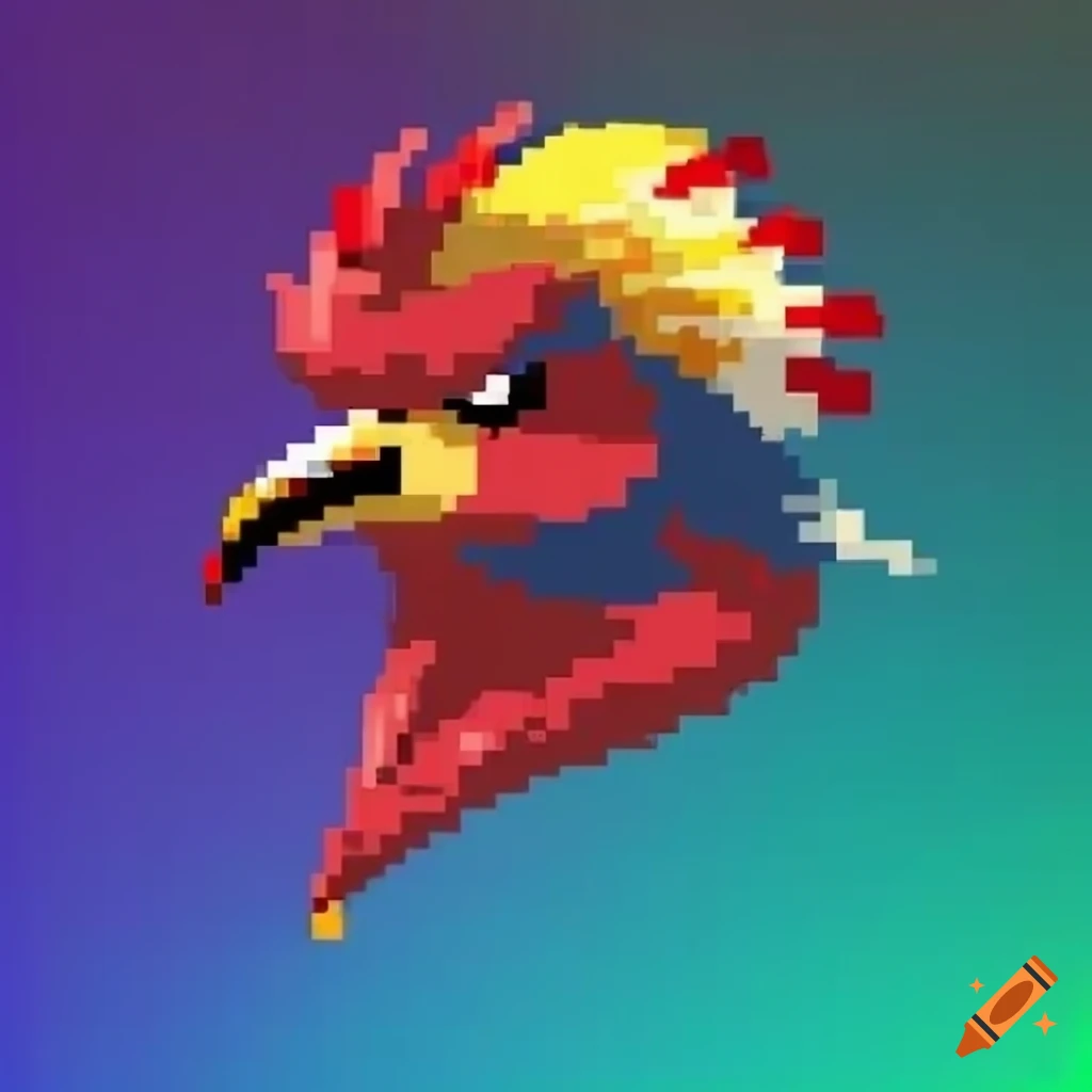 Plume network logo with ibong adarna in pixelated pokemon style against ...