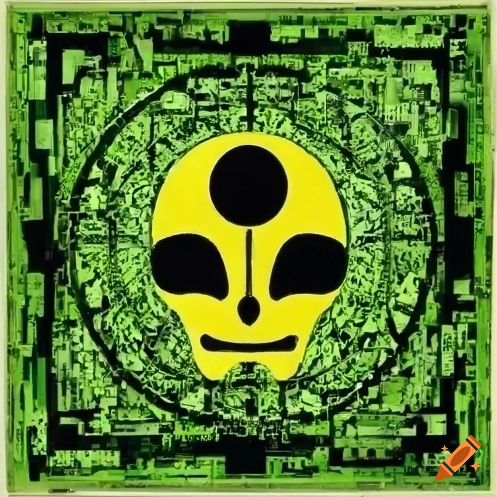 Happy abstract entity trapped in the matrix on Craiyon