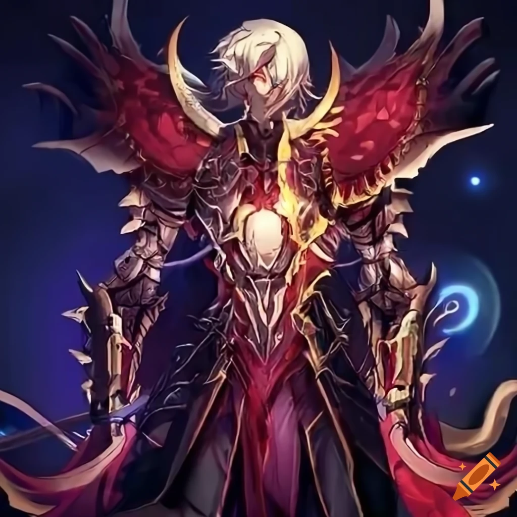 Half snake, half man monster in shiny armor with a Gemini theme on Craiyon