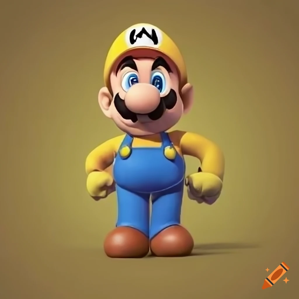 Nintendo mario in yellow shirt and hat on Craiyon