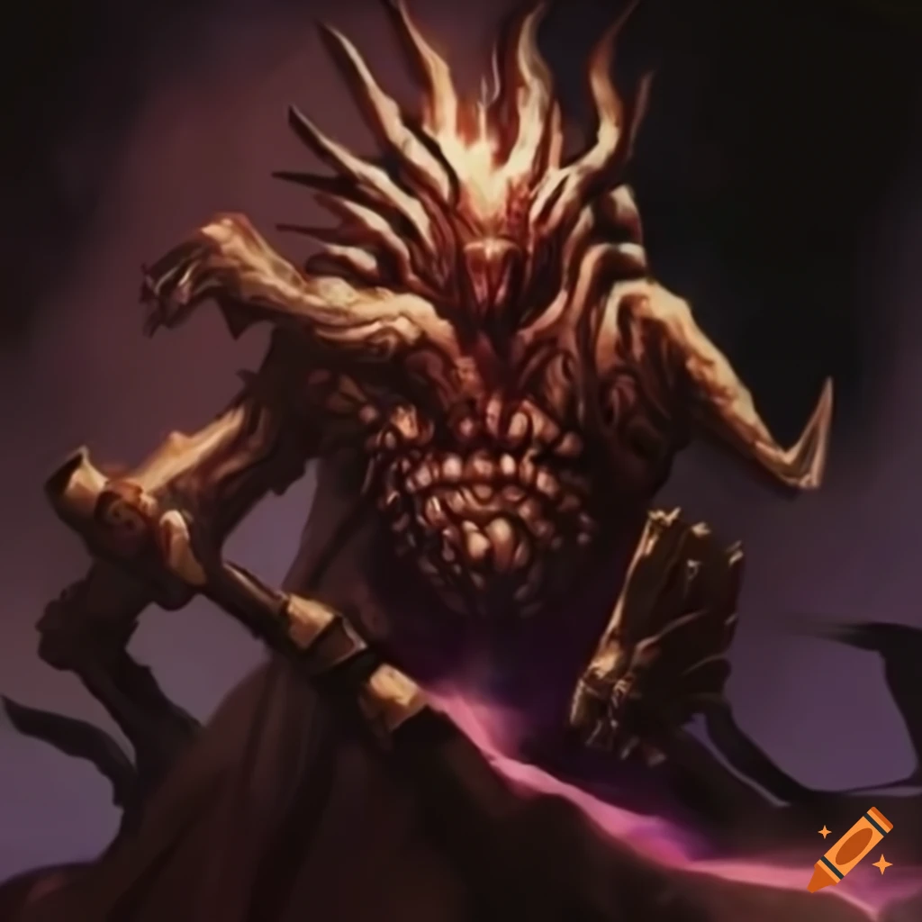 Nazurl, cyborg mythical wizard character in a fantasy setting on Craiyon