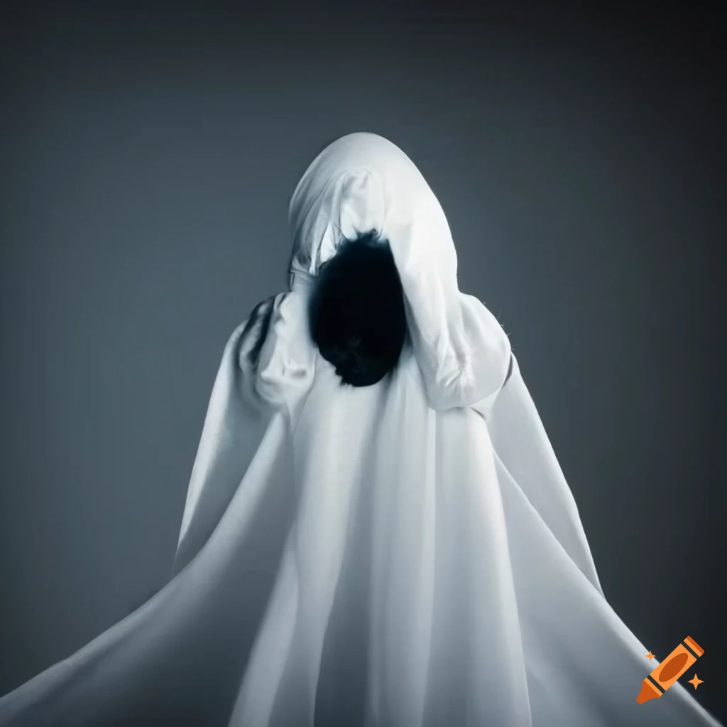 Squirrel dressed in a white bedsheet ghost costume on Craiyon