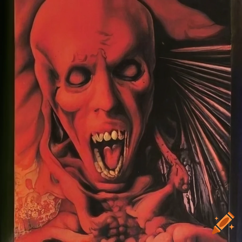 1970's rock album cover featuring a realistic ghost face with bleeding ...