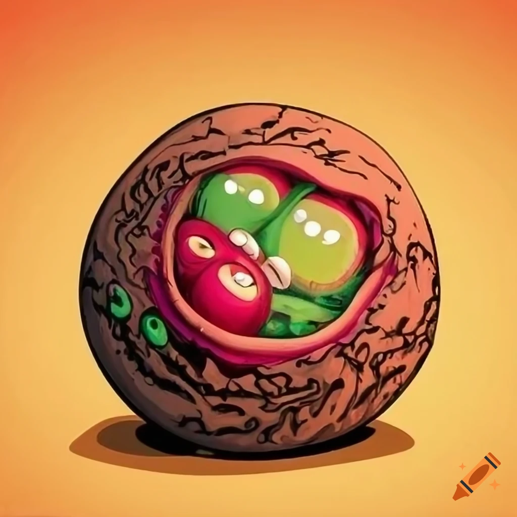 Brown uni-colored round fly insect with compound eyes in 80s madballs ...