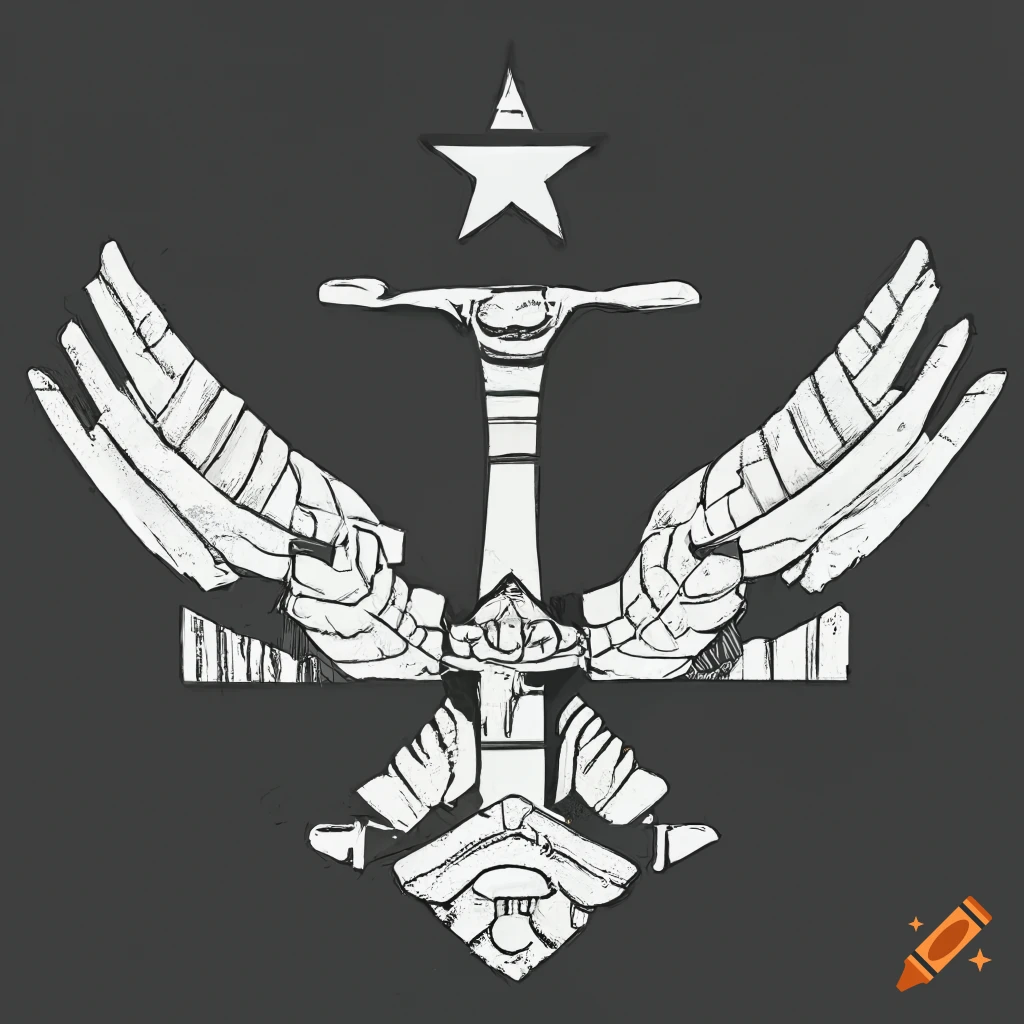 Military symbol inspired by 1984 style on Craiyon