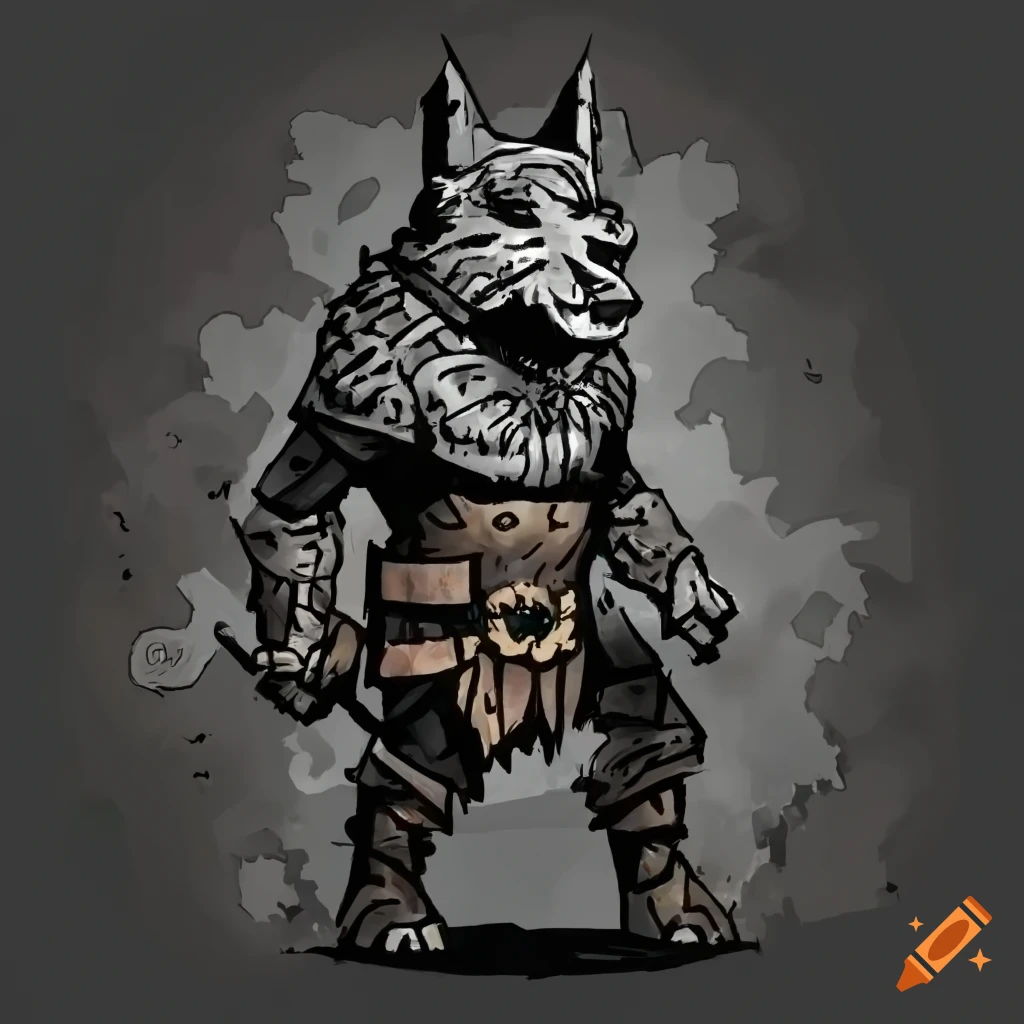 Dark fantasy creature combining features of man, cat, and wolf for ...