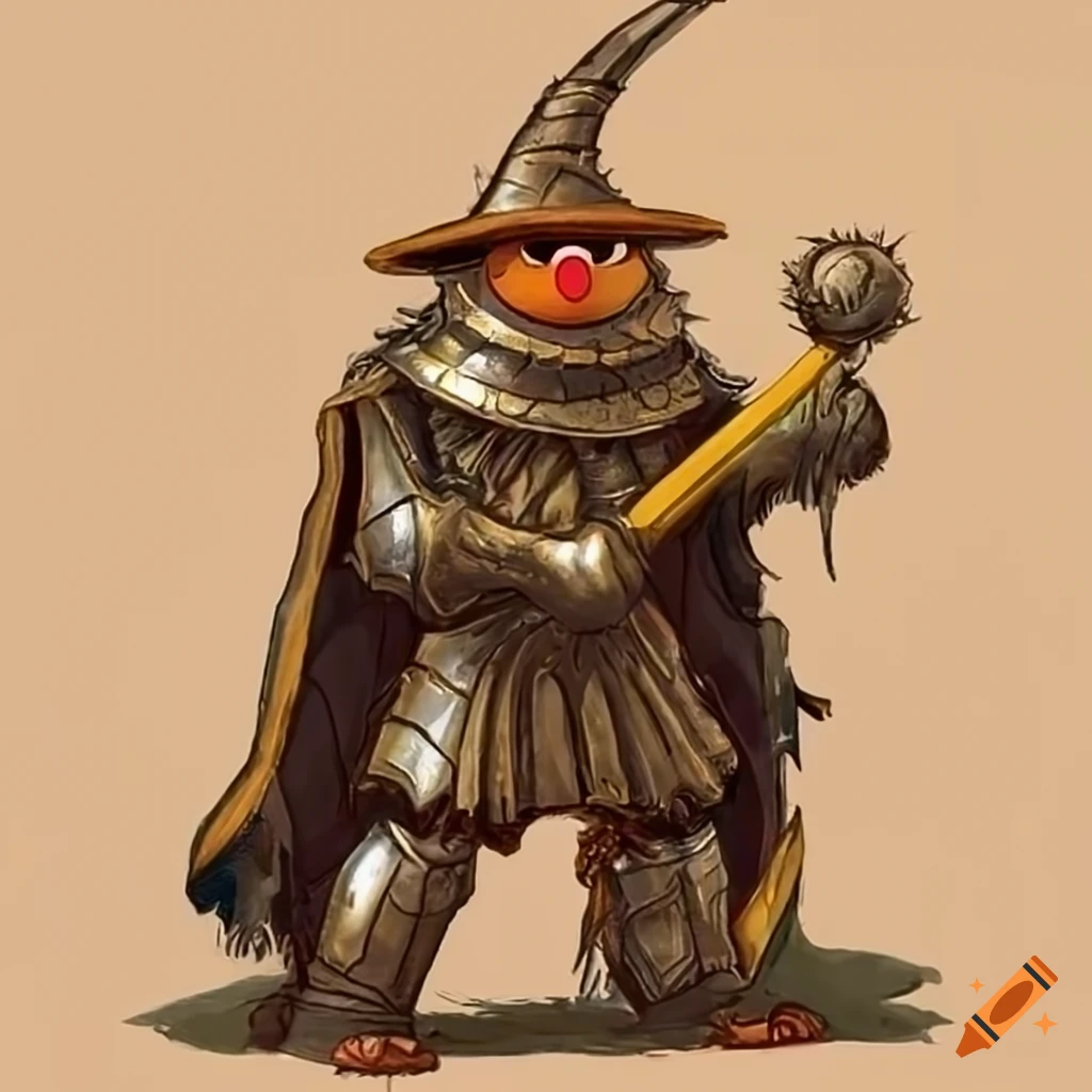 Elmo wizard in bronze armor on Craiyon