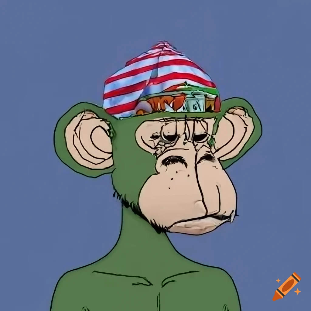 AR of Bored Ape Yacht Club (BAYC) NFT collection with Palestine flag on ...