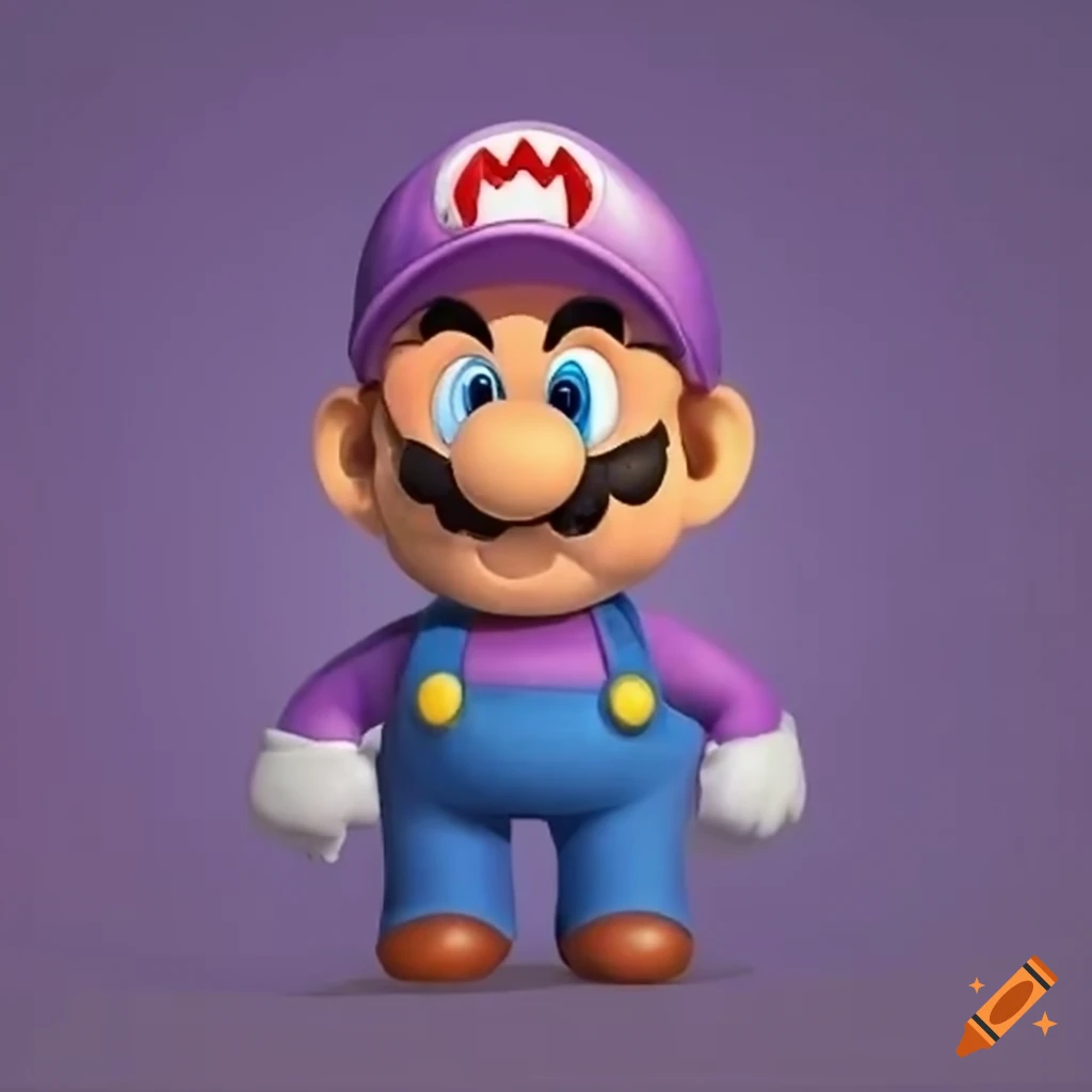 Nintendo mario in purple attire on Craiyon