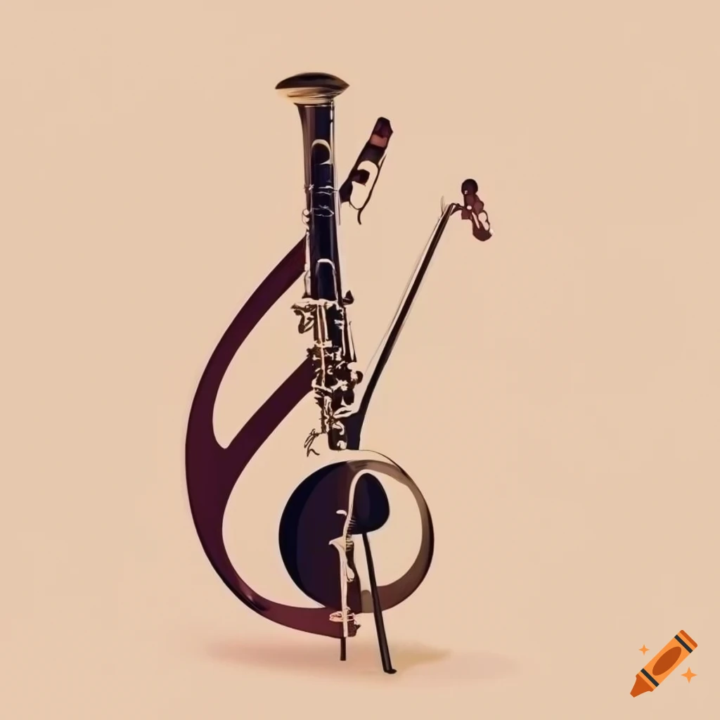 Orchestral logo featuring bassoon, oboe, clarinet, and horn on Craiyon