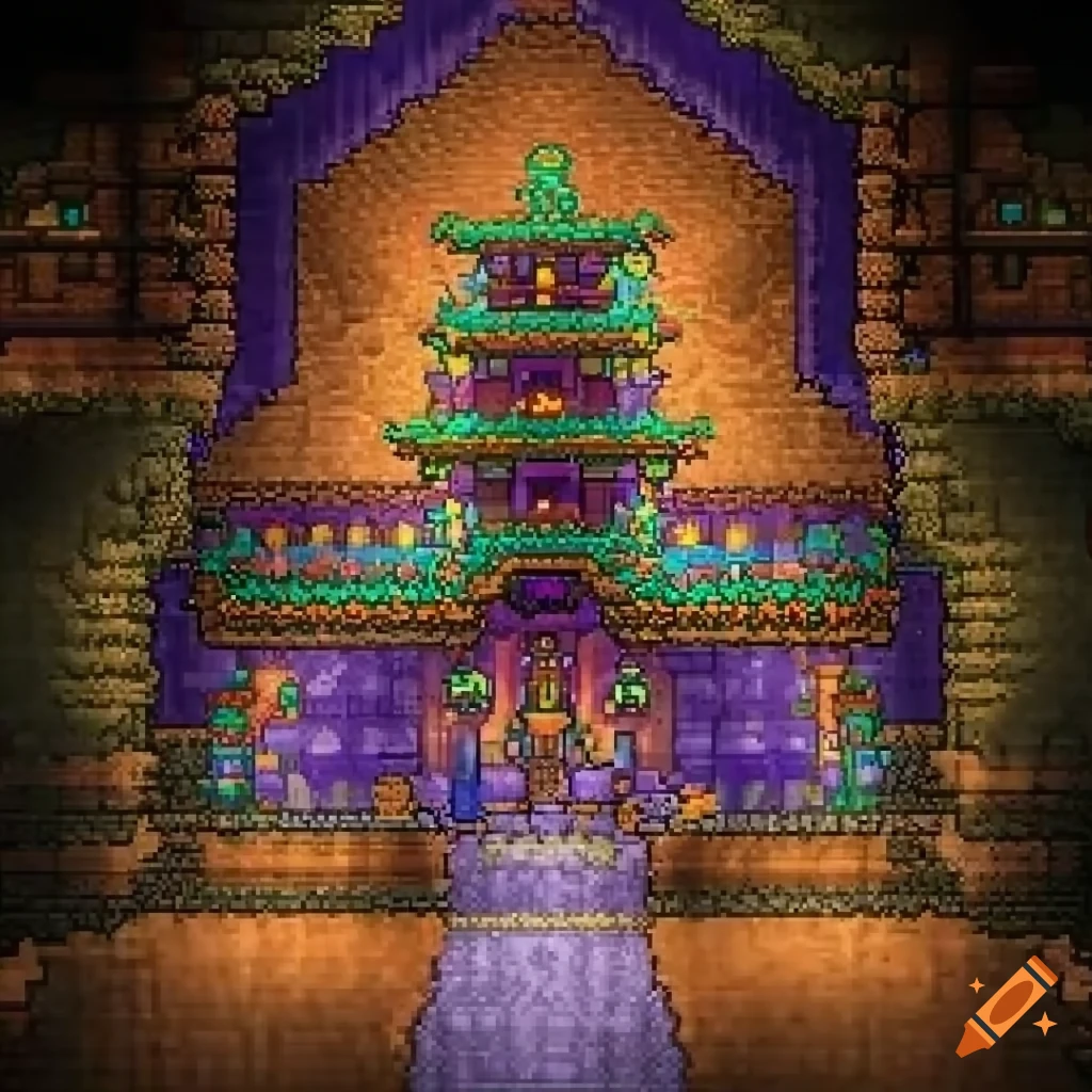 Colorful underground temple inspired by the moon in Terraria game on ...