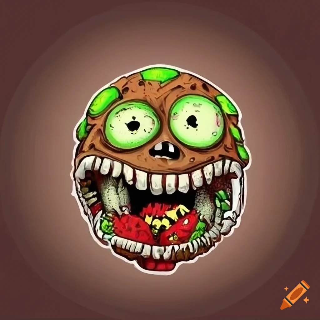 Zombie quarterback in the style of 80s madballs artwork on Craiyon