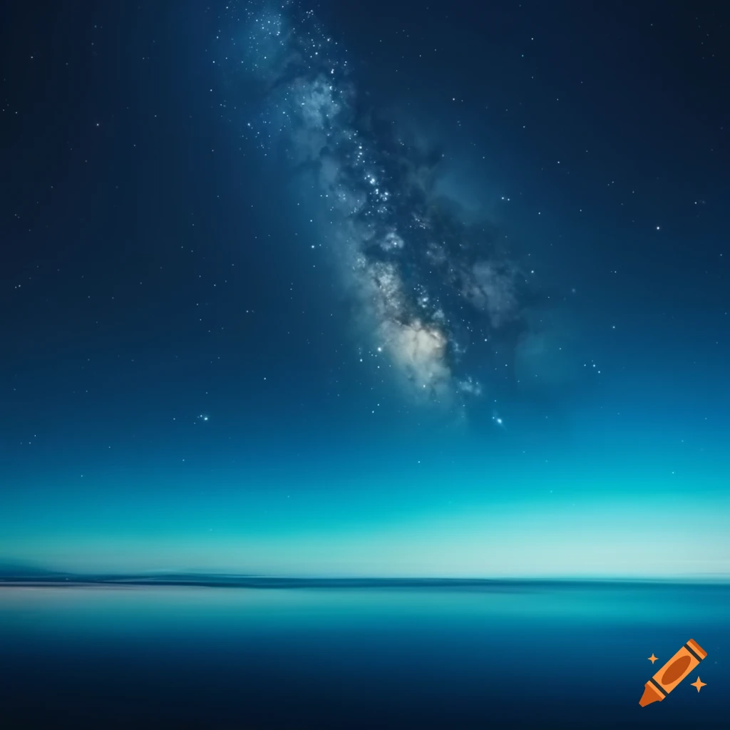 Night view of the sea from the mountains on Craiyon