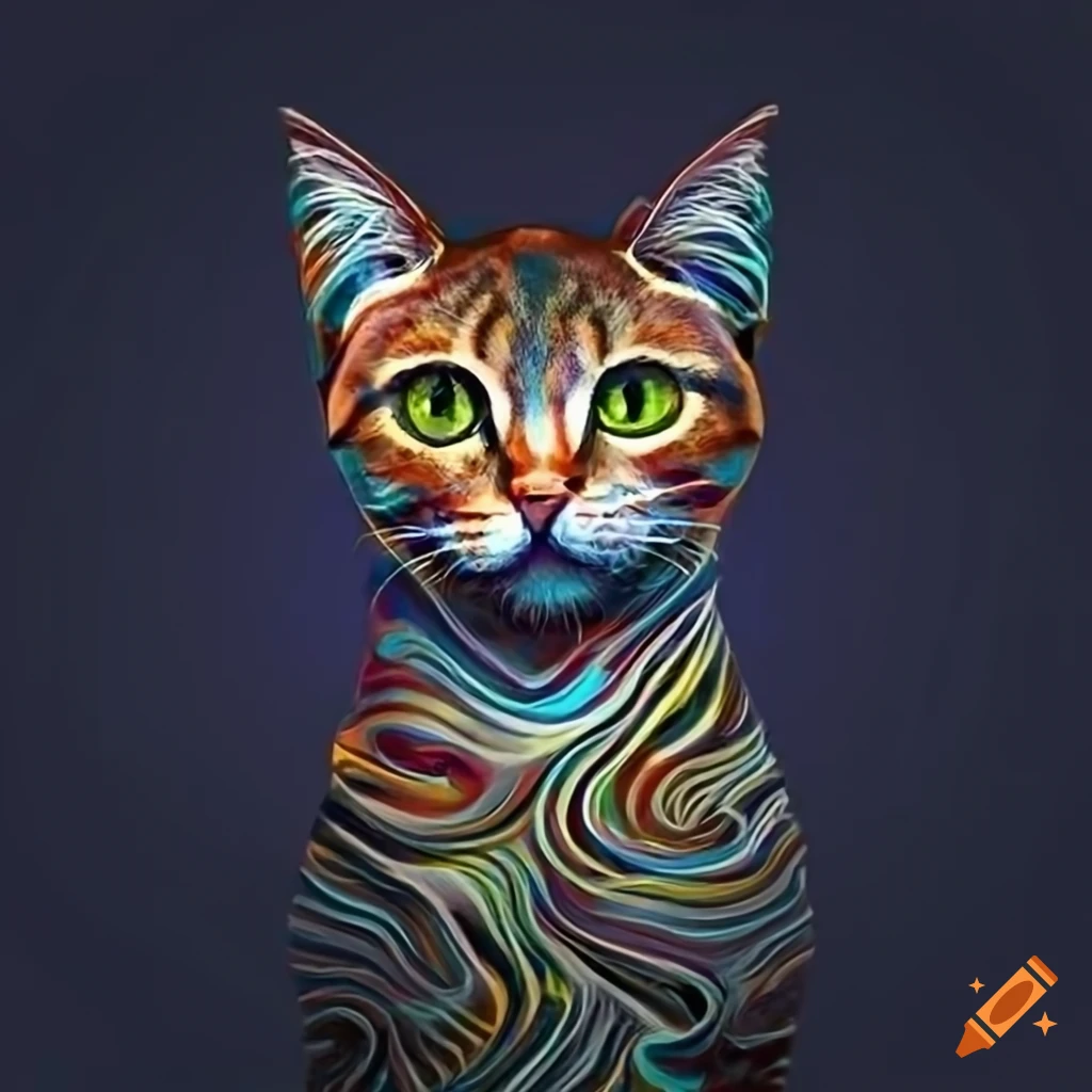 Abstract art of cats on Craiyon