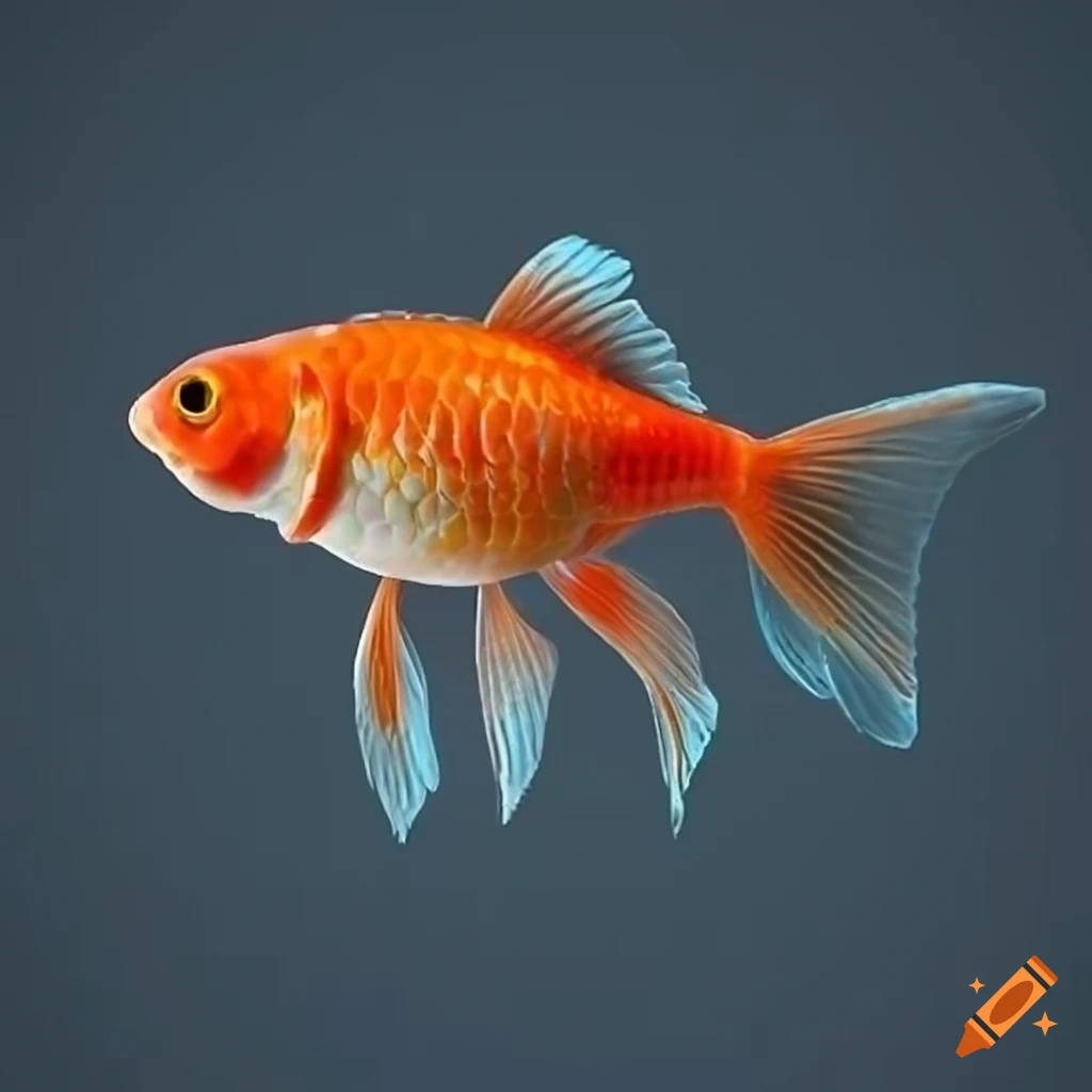 3d model of a friendly common goldfish named mr. blub on Craiyon