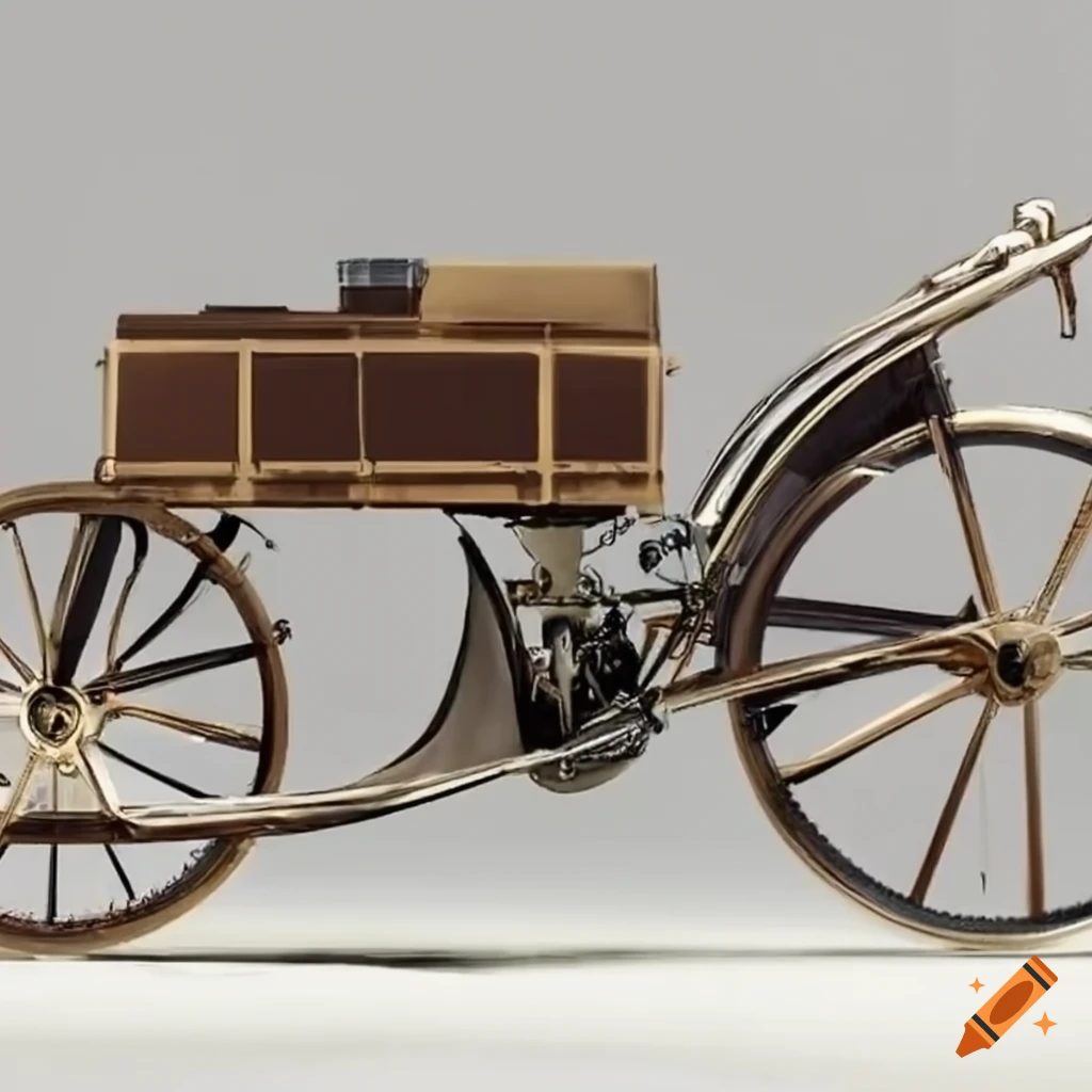 Evolution of motorcycles from Daimler Reitwagen to modern models on Craiyon