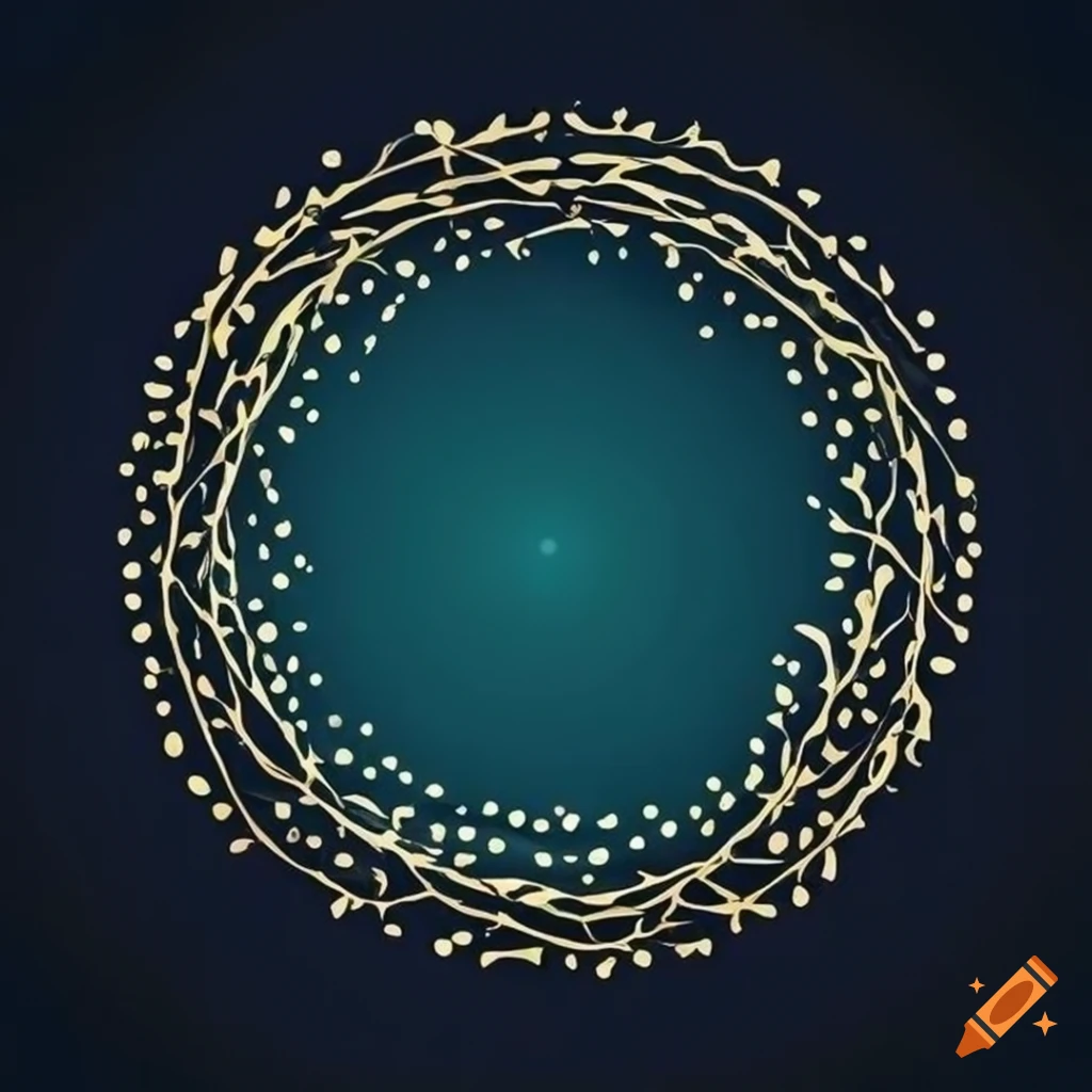 Minimalist design of interconnected branches in a circular pattern on ...