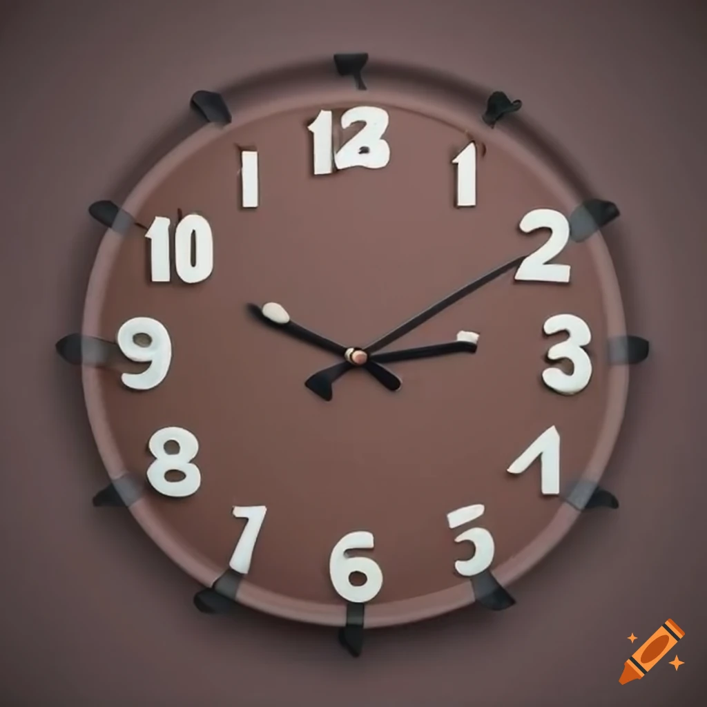 Minimalistic chocolate-colored clock face design for cakes on Craiyon