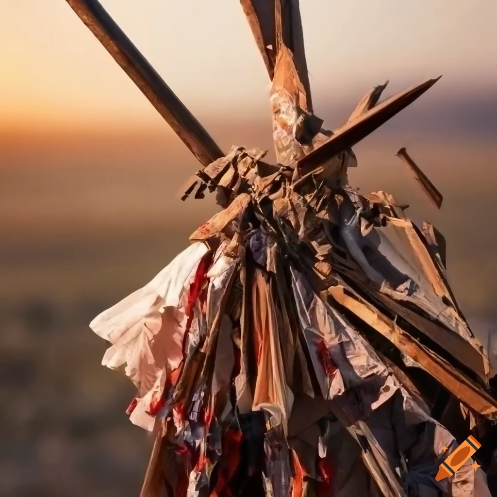 Detailed traditional hungarian clothes caught in chaotic knot web in a ...