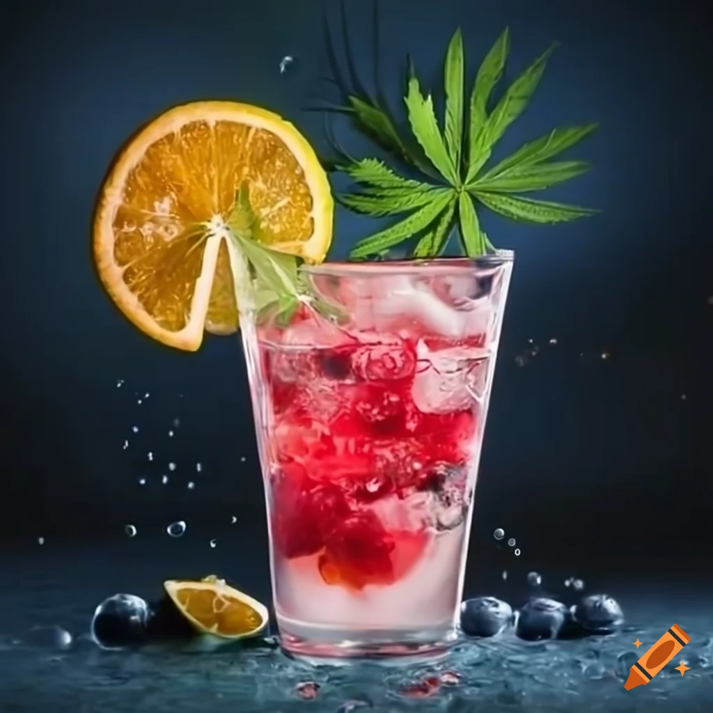 Fresh fruit cocktail with ice and bubbles on Craiyon