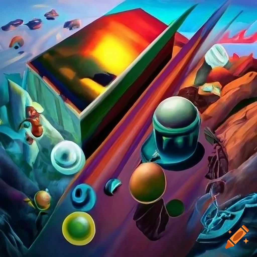 Artistic visualization with multiple artists in high resolution on Craiyon