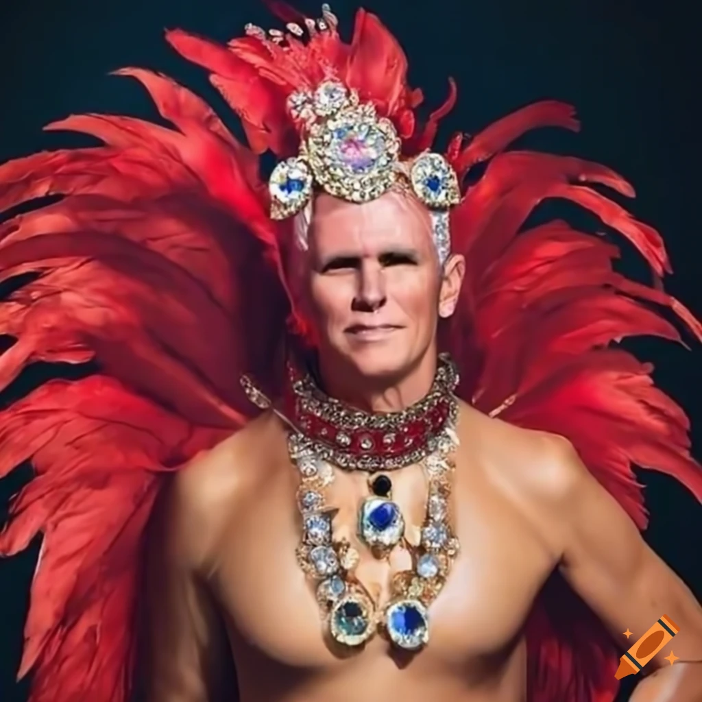 Stunningly handsome Vice President Mike Pence in vibrant red male samba ...