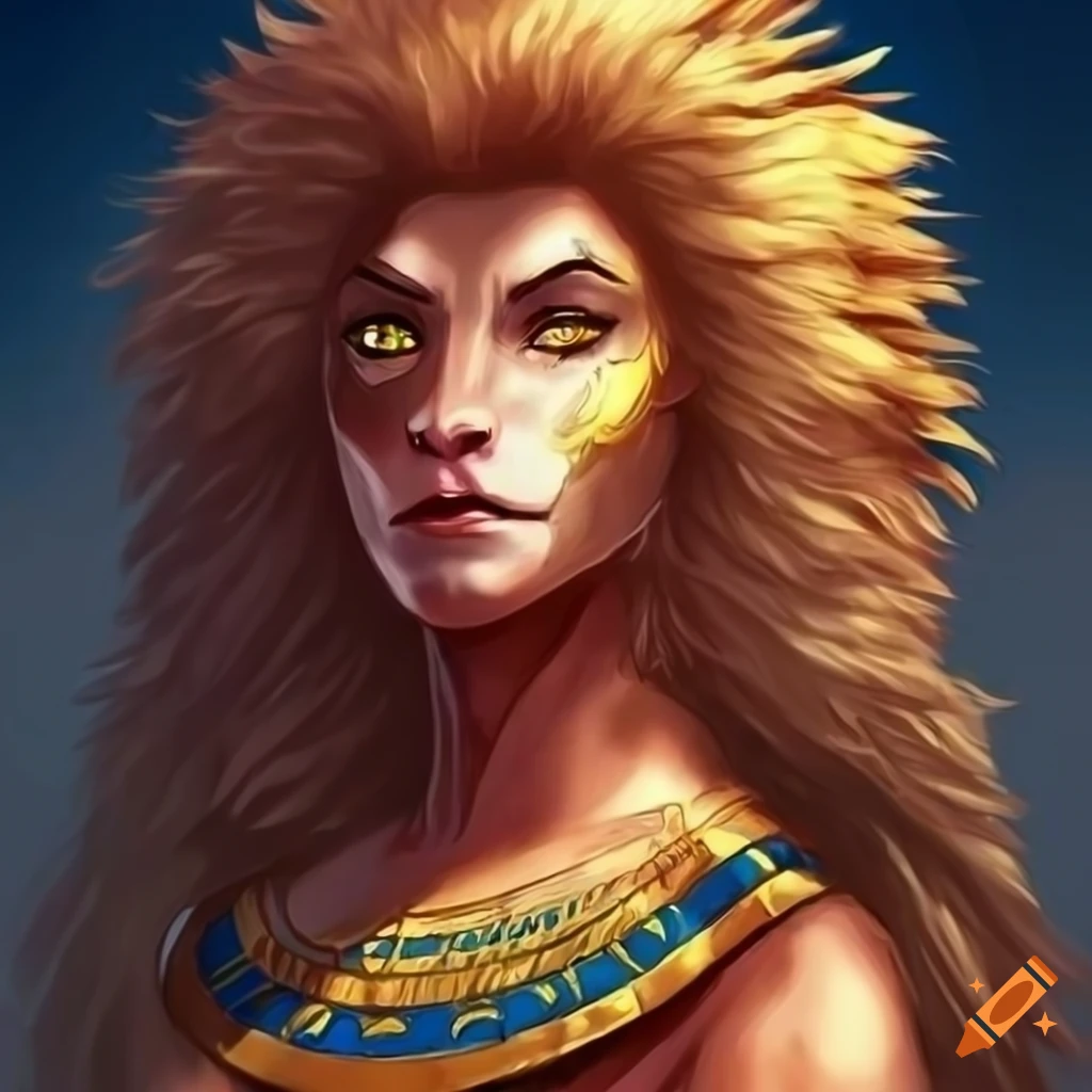 Half lion half snake mythical god in egyptian style on Craiyon