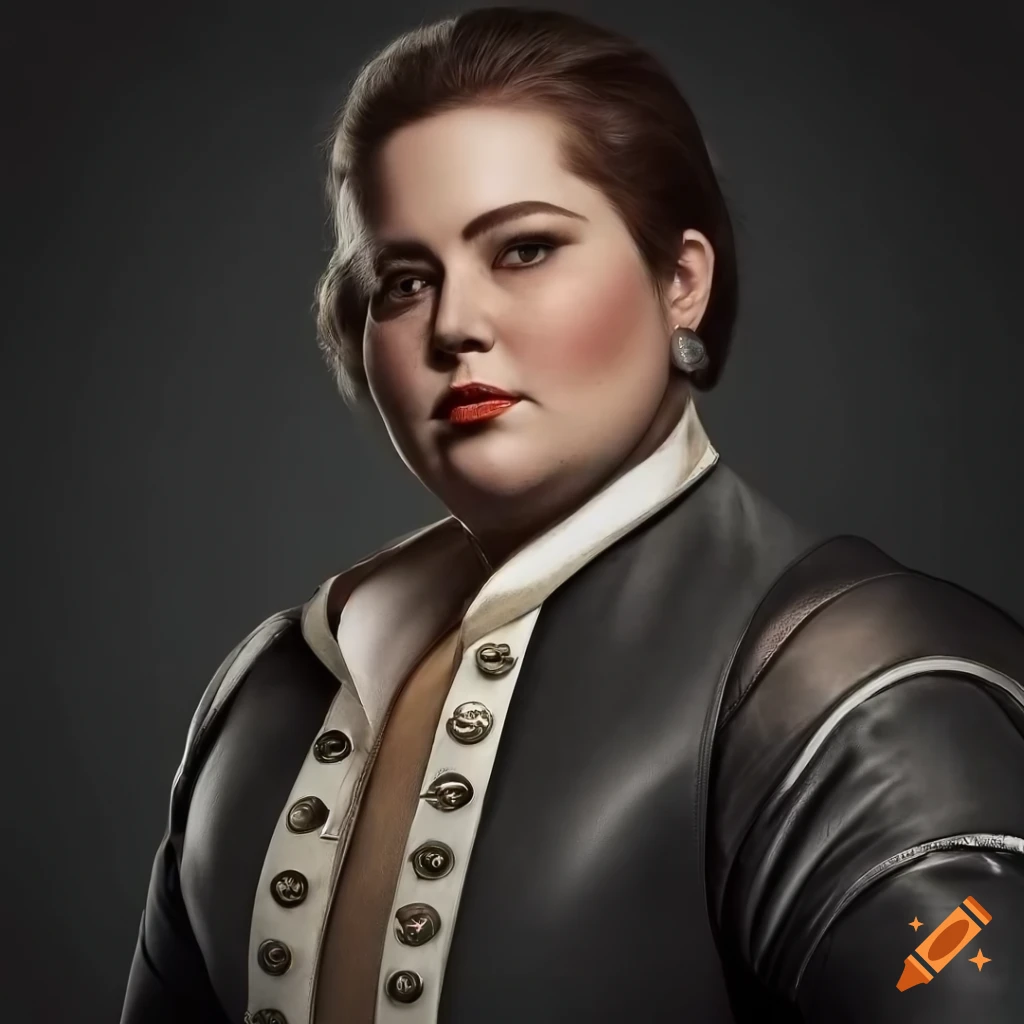 Serious plus size model in 17th-century buff coat and riding boots on ...