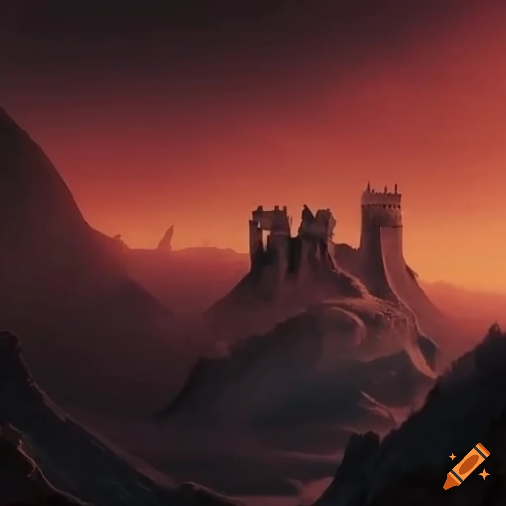 Un castillo del inframundo en un paramo rojo y muerto on Craiyon