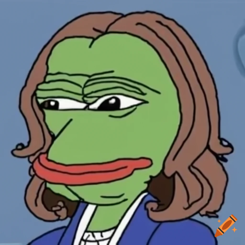 Political cartoon depicting Vice President Kamala Harris as Pepe the ...
