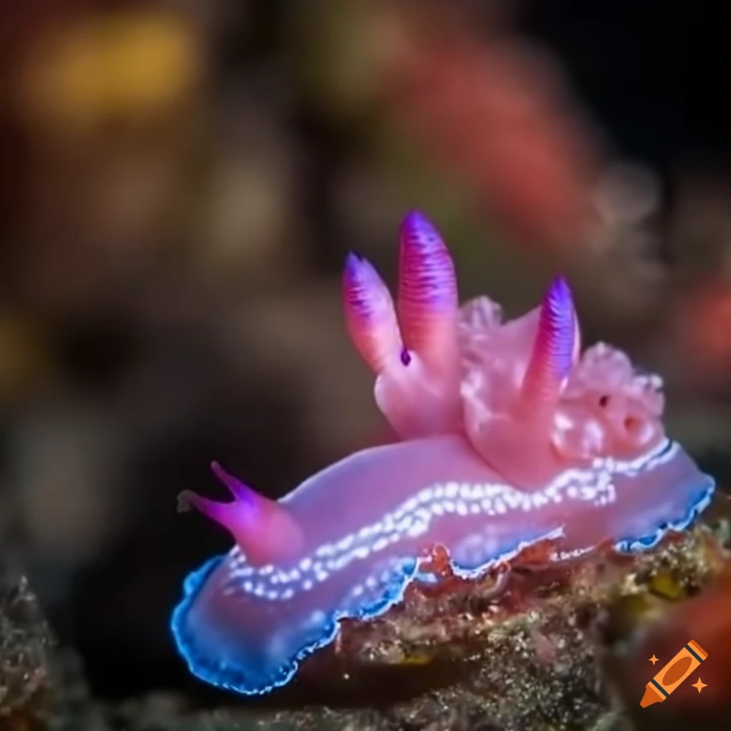 Pink sea slug underwater on Craiyon